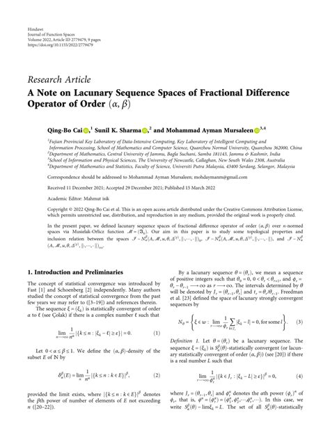 pdf a note on lacunary sequence spaces of fractional difference operator of order α β