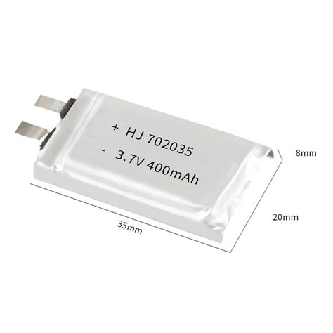 Hj High Capacity Charging Rate Rc Lipo Battery 25c 3 7v 702035 400mah