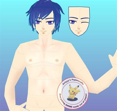 色っぽい カイトペーパークラフト Naked sexy Kaito papercraft AntyyysPapercrafts
