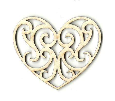 Heart Laser Cut Out Unfinished Wood Shape Craft Supply DSN28
