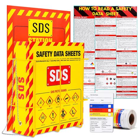 Buy Msds Sds Binder And Wall Station Yellow Heavy Duty Inch Material