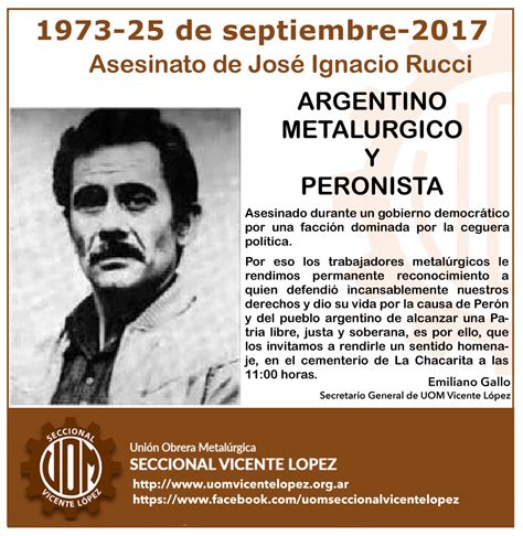 Asesinato de José Ignacio Rucci UOM Seccional Vicente López