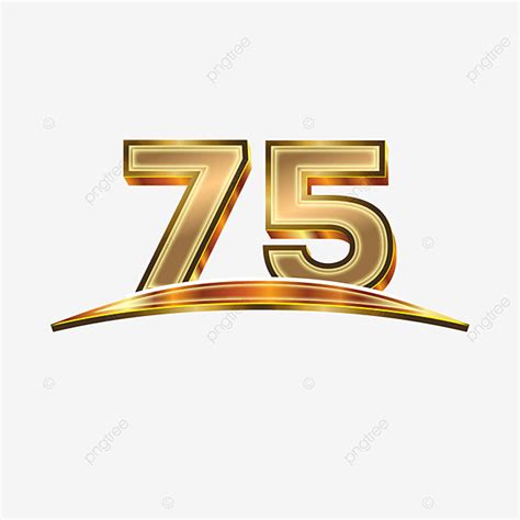 3d Golden Number Vector Hd Images 3d Golden Numbers 75 With Swoosh On