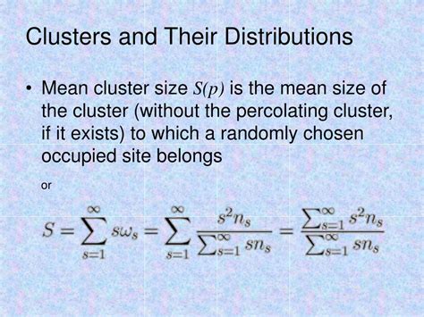Ppt Percolation On A D Square Lattice And Cluster Distributions