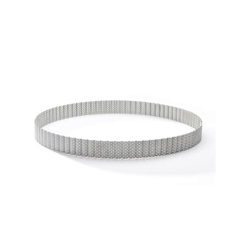 Cercle à tarte rond cannelé inox perforé acier inox Moules et