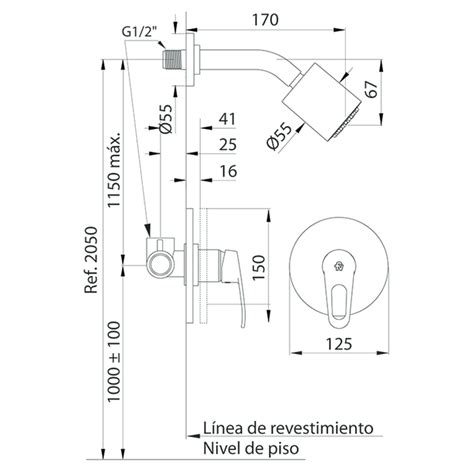 GRIFERIA FV MONOCOMANDO PARA DUCHA ARIZONA 0108 B1