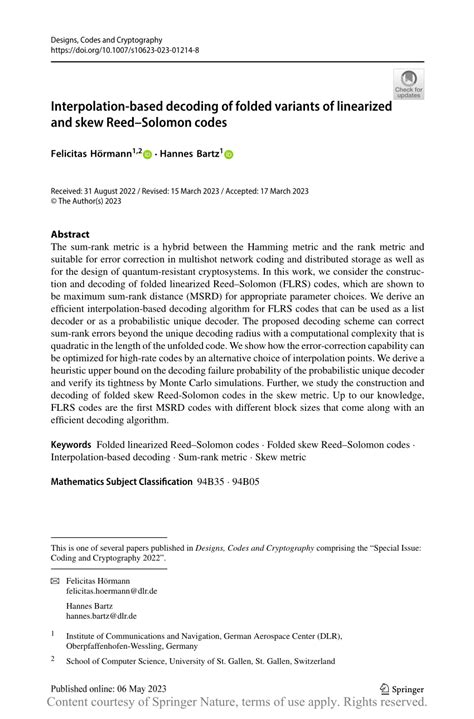 pdf interpolation based decoding of folded variants of linearized and skew reed solomon codes