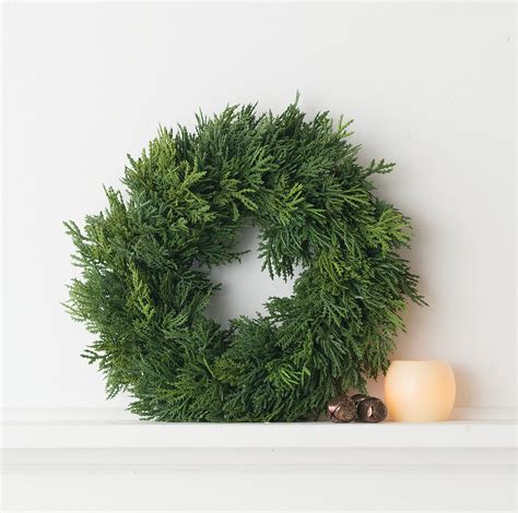 Artificial Lush Cedar Wreath Reviews Birch Lane