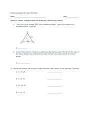 Honors Geometry Unit Test Study Guide Course Hero