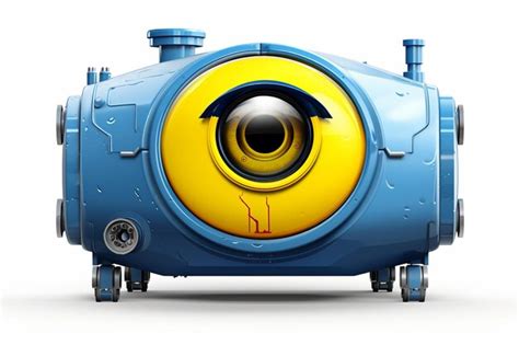 Premium Photo Illustration Of A Blue And Yellow Tank With A Red Eye