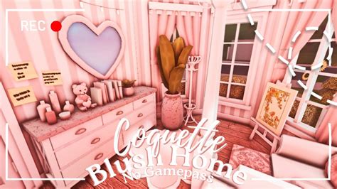 Roblox Bloxburg No Gamepass Coquette Blush Home Speedbuild Tour