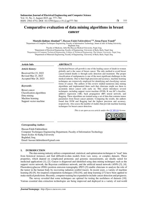 pdf comparative evaluation of data mining algorithms in breast cancer