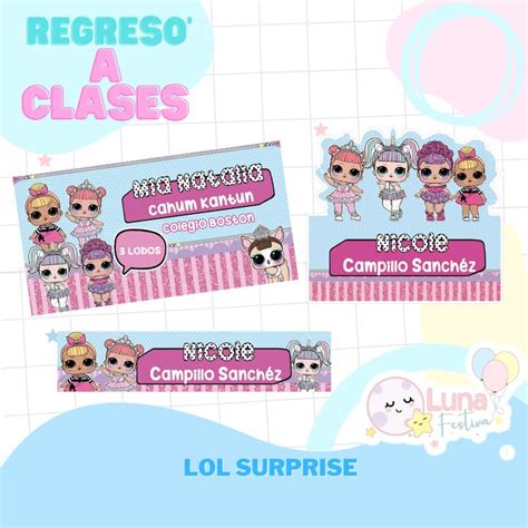 Etiquetas Escolares Lol Surprise Etiquetas Para Lapices Etiquetas