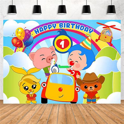 Buy AILIBA Plim Plim Birthday Backdrop 1st Birthday Decorations Plim