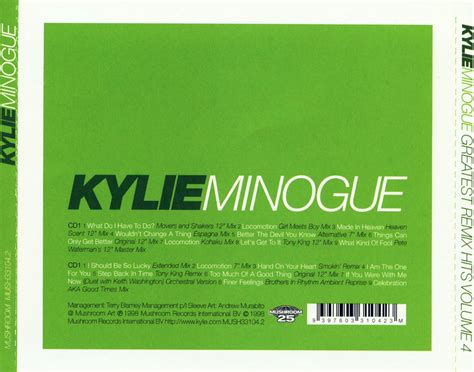 Car Tula Trasera De Kylie Minogue Greatest Remix Hits Volume 4 Portada