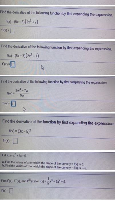 Solved Find The Derivative Of The Following Function By Chegg