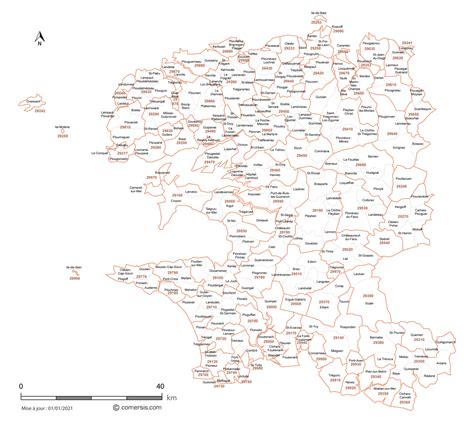 Carte Des Codes Postaux Du Finist Re