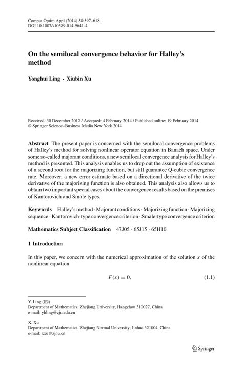 pdf on the semilocal convergence behavior for halley s method