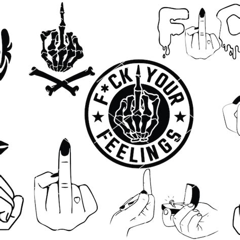 Skull Fuck Finger Middle Finger Etsy