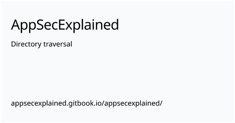 Directory Traversal AppSecExplained