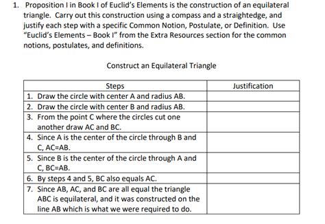 solved proposition i in book i of euclid s elements is the