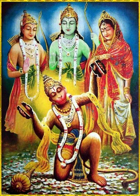 Ram Laxman Sita And Hanuman Hanuman Hindu Gods Hanumanji