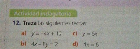 Solved Actividad Indagatoria 12 Traza Las Siguientes Rectas A Y 4x