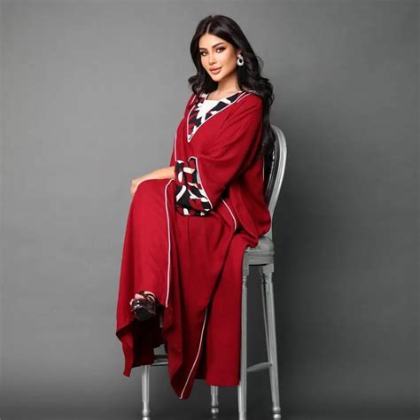 Abaya Robe longue rouge pour femmes musulmanes vêtement islamique