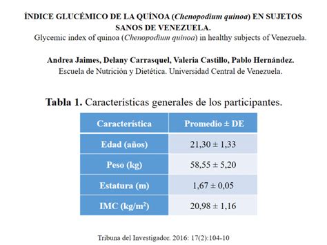 Tabla 1 Características generales de los participantes Download