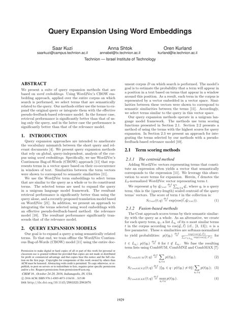 pdf query expansion using word embeddings