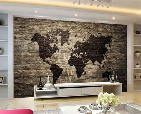 Painel Adesivo Parede Mapa mundo textura amadeirado 1m² Elo7