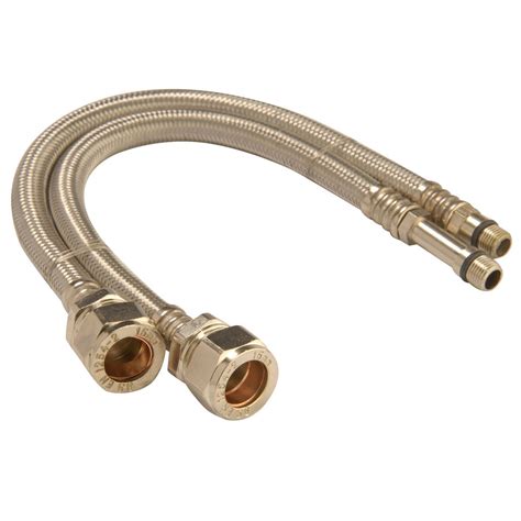 Monobloc Flexible Tap Connector Dia 15mm Dia 10mm L 300mm Pack Of