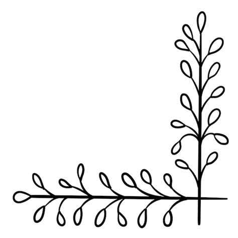 Premium Vector Botanical Corner Ornament Of Flowers And Leaves For