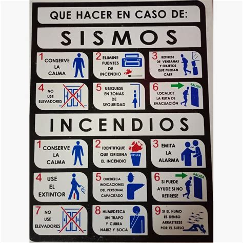 Señalamiento qué Hacer en Caso de Sismos e Incendios