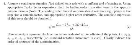 solved assume a continuous function f x defined on x axis