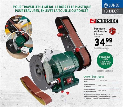 Promo Ponceuse Stationnaire à Bande Parkside chez Lidl iCatalogue fr