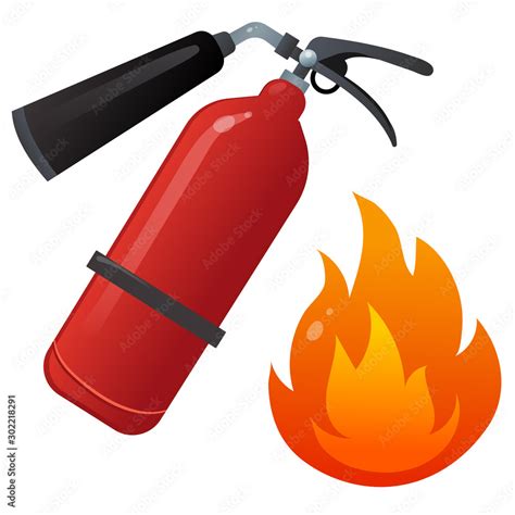 Color Image Of Fire Extinguisher On A White Background Fire Flame