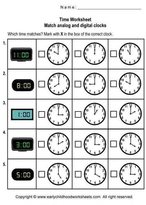 Analog Clock Practice Worksheets