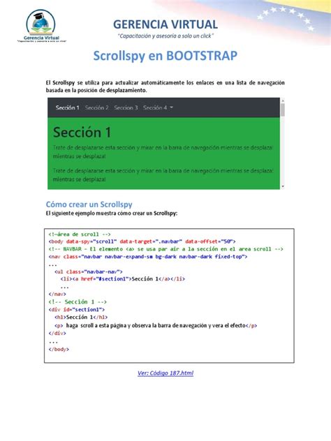 31 scrollspy en bootstrap pdf bootstrap marco frontal hojas de estilo en cascada