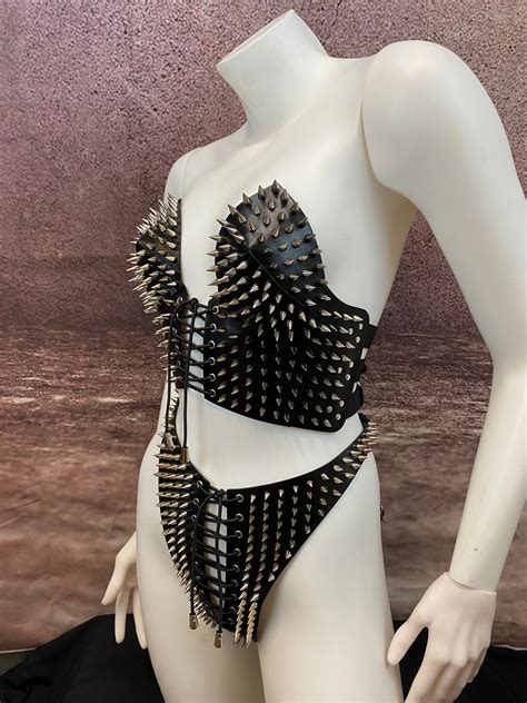 The Lunatic Set Bralette Harness And Crotchless Panty Set Etsy