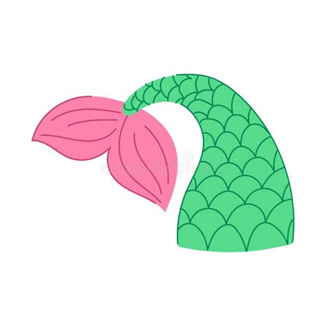 Ilustra O Do Vetor De Desenho De Cauda Da Sereia Do Mar Ilustra O Do
