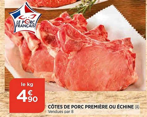 Offre Côtes De Porc Première Ou échine chez Atac