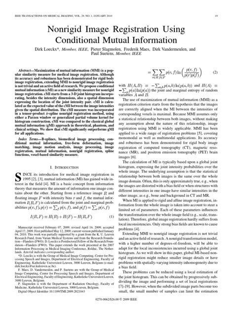 nonrigid image registration using pdf ct scan applied mathematics