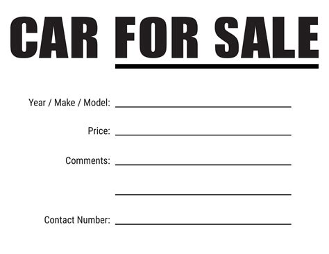 Free Printable For Sale Sign Templates Pdf Word Yard Business Car