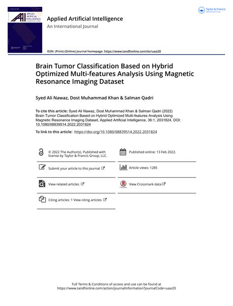 pdf brain tumor classification based on hybrid optimized multi features analysis using