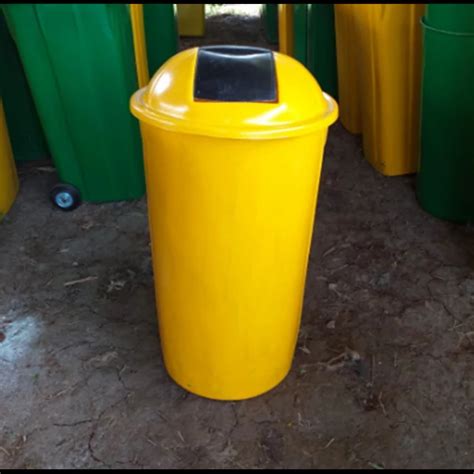 Tempat Sampah Fiberglass Tong Bulat 80 Ltr Tanpa Tiang KORPRI Mart