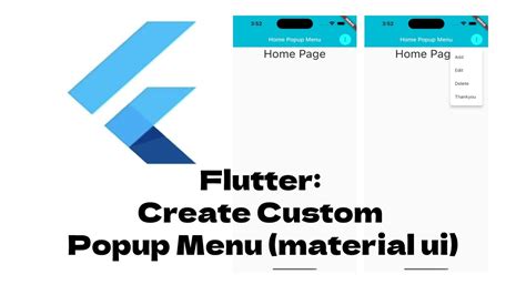 🔴 flutter create custom popup menu material ui youtube