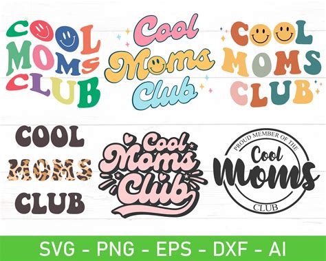 Cool Moms Club SVG Bundle Mom Life Svg Mothers Day Svg Mom Etsy Canada