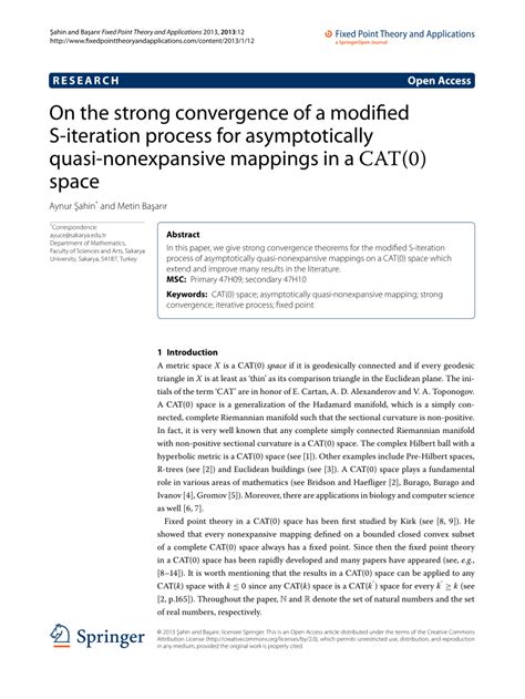 pdf on the strong convergence of a modified s iteration process for asymptotically quasi