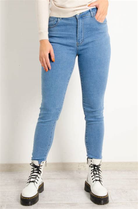 Spodnie Plus Size Jasne Jeansowe Push Up Olika